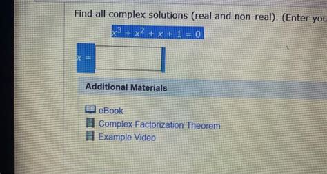 Solved Find All Complex Solutions Real And Non Real