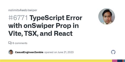 Typescript Error With Onswiper Prop In Vite Tsx And React · Issue 6771 · Nolimits4webswiper