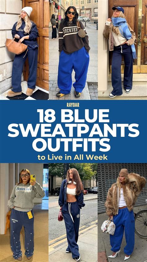 18 Blue Sweatpants Outfits To Live In All Week Casual Blue Sweatpants