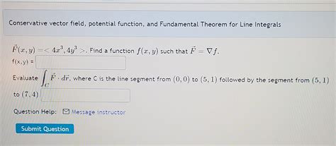 Solved Conservative Vector Field Potential Function And