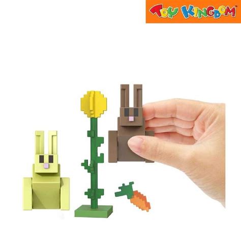 Minecraft Minecraft Rabbit With Carrot And Sunflower Action Figures