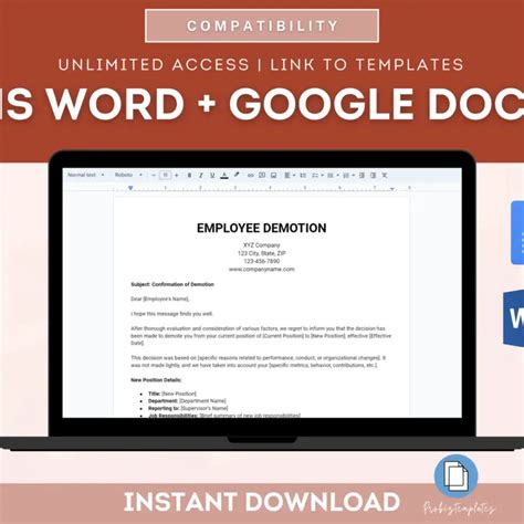 Employee Demotion Letter Template Probiztemplates