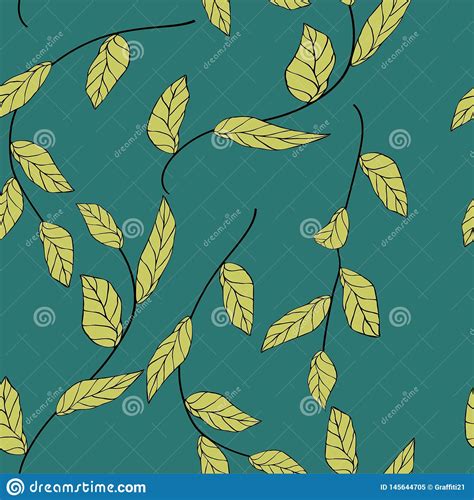 Vector Leaf Seamless Pattern Abstract Leaves Texture Stock Vector