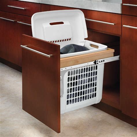 Rev A Shelf Top Mount Hamper Pullout With White Polymer B