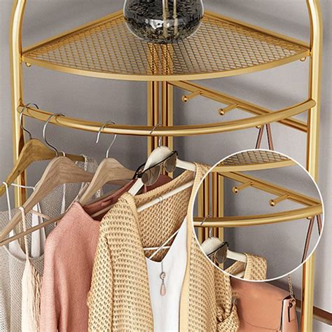 Glam Hall Stand Metal Gold And Black Shelving Included Free Standing