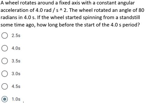 Solved A Wheel Rotates Around A Fixed Axis With A Constant