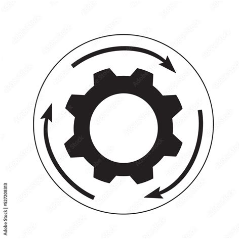 Arrows And Gear Icon Business Concept Of Workflow Progress Background Picture In Black