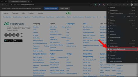 Internet Explorer Mode In Microsoft Edge GeeksforGeeks
