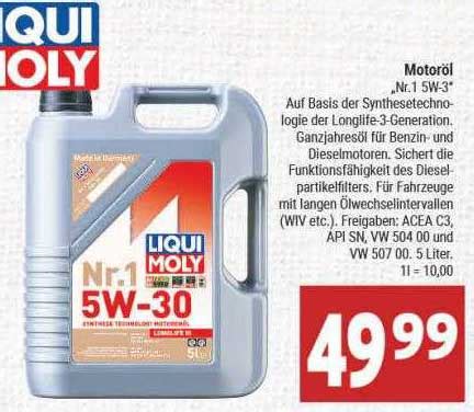 Liqui Moly Motoröl Nr.1 5w30 Angebot bei Marktkauf - 1Prospekte.de