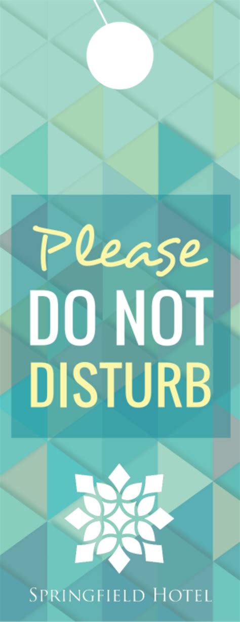 Hotel Do Not Disturb Door Hanger Template Mycreativeshop