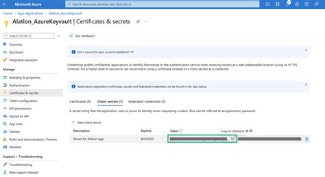 Integration With Azure Key Vault For Data Source Authentication — Alation User Guide