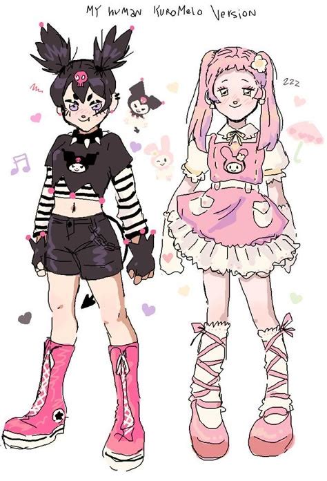Kuromi And My Melody As Humans