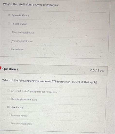 Solved What Is The Rate Limiting Enzyme Of Glycolysis