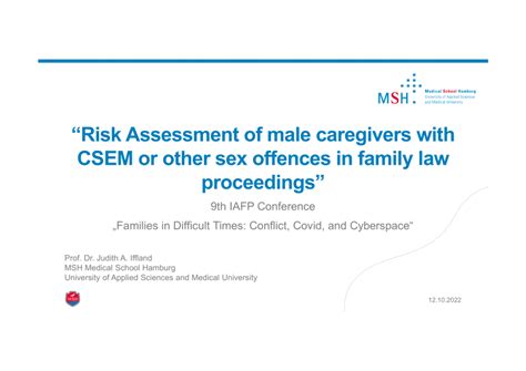 PDF Risk Assessment Of Male Caregivers With CSEM Or Other Sex Offences In Family Law Proceedings