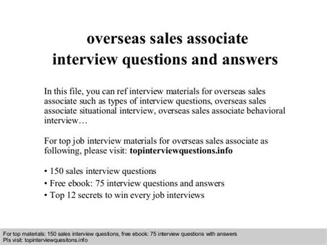 Overseas Sales Associate Interview Questions And Answers