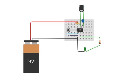 Circuit Design 555 Delay Tinkercad