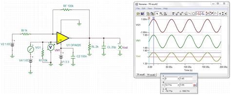 Tinaspiceopa2626 Noninverting Circuit Output Reference Voltage Drop