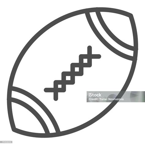 미식 축구 공 라인 아이콘입니다 럭비 공 벡터 그림 흰색에 격리 웹 및 응용 프로그램을 위해 설계된 바늘 윤곽 스타일 디자인 타원형 공 Eps 10 10에 대한 스톡 벡터