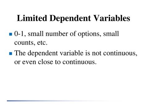 Ppt Limited Dependent Variables Powerpoint Presentation Free Download Id 6527339