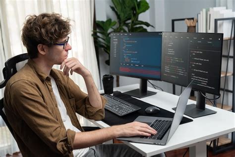 Premium Photo It Developer With Stressful Overworked In Creating