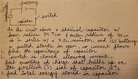 Solved Battery Capacitor Switch A A Resistor In The Circuit Chegg Com
