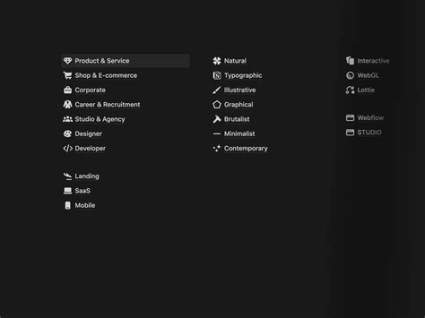 Menu For Categorized Gallery Pages Awwwards