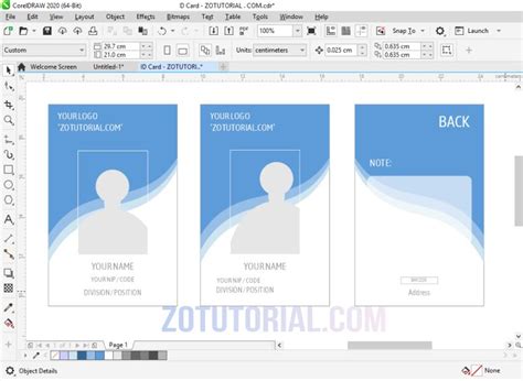 Cara Membuat ID Card Di CorelDraw Untuk Karyawan PT CV Zotutorial