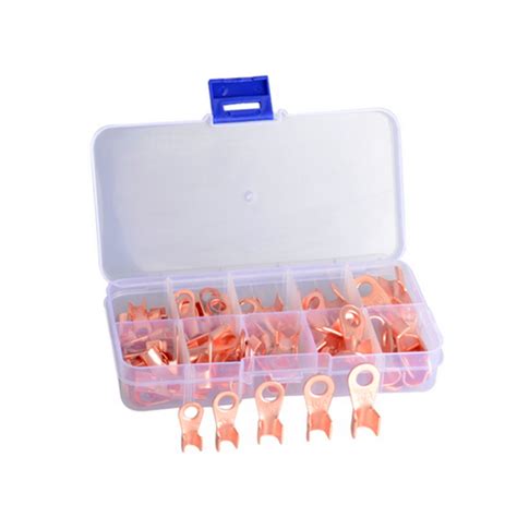 70pcs หางปลาต่อสายไฟ ขั้วหลอดทองแดงแบตเตอรี่เชื่อมเคเบิ้ล Lug แหวนจีบเชื่อมต่อชุด Shopee Thailand