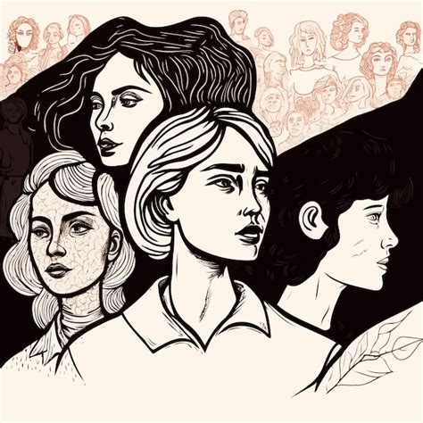 Premium Vector Group Of Adult Women Illustrating International Womens Day With Fictional