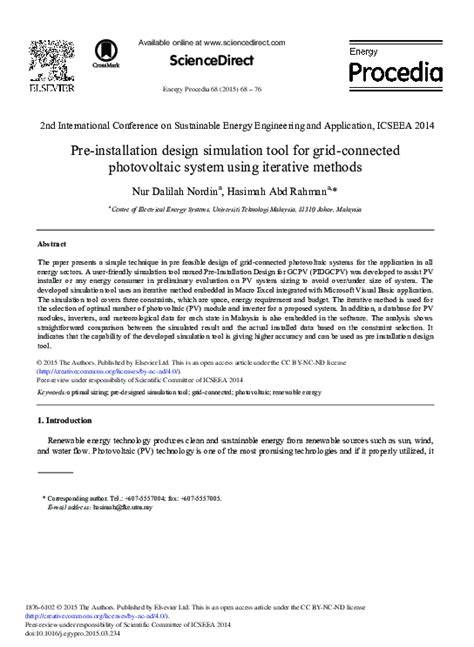 Pdf Design Tool For Grid Connected Pv Systems