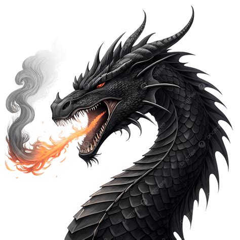 A Black Twisted Dragon With Fire Breath A Black Twisted Dragon With