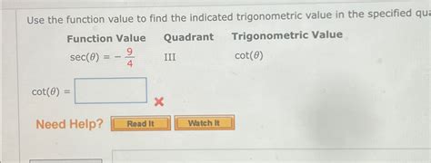 Solved Use The Function Value To Find The Indicated Chegg