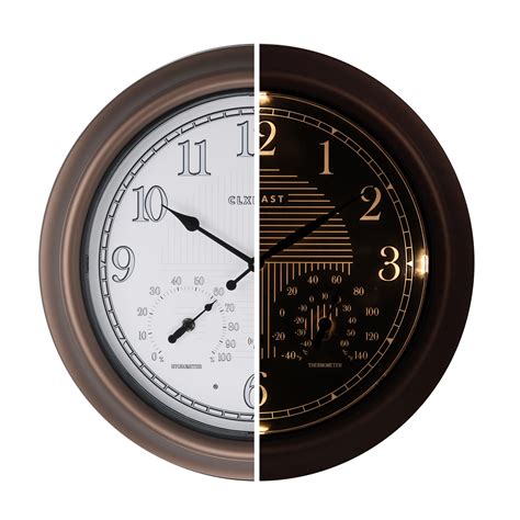 Clxeast 18 Inch Illuminated Outdoor Indoor Atomic Analog Wall Clock Desertcart India