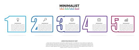 비즈니스 인포그래픽 템플릿입니다 숫자 5 옵션 또는 단계가있는 얇은 라인 디자인 흰색 배경에 격리 계단에 대한 스톡 벡터 아트 및 기타 이미지 Istock