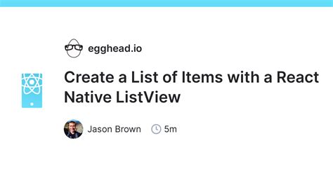 Create A List Of Items With A React Native Listview