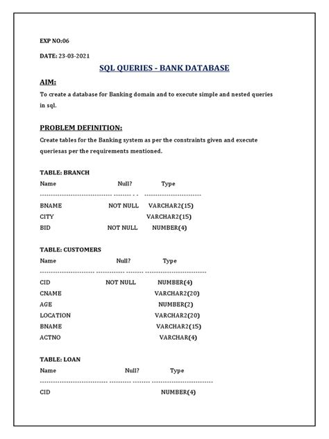Dbms Lab Ex No 6 Pdf Databases Information Technology Management