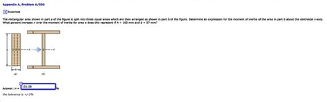 Solved Please Answer With Steps Appendix A Problem A 050 ]incorrect The Rectangular Area Shown