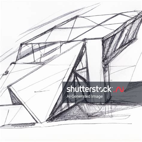 Pencil Sketch Artistic Image Angular Building Imagen Generada Por Ia