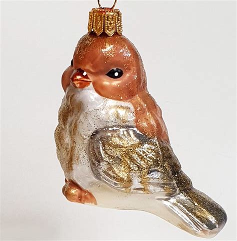 Стеклянная ёлочная игрушка «Птичка