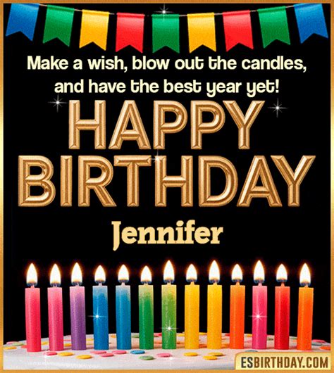 Happy Birthday Jennifer  🎂 Animated Images Wishes And Music 【27 S】
