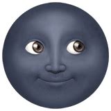 Смайлик эмодзи 🌚 Новая луна с лицом ВК ВКонтакте Телеграм Ватсап