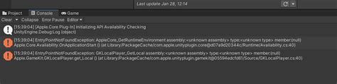 Apple Gamekit Entrypointnotfoundexception Unity Engine Unity