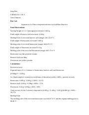 Separation Of A Three Component Mixture Via Acid Base Extraction Post Jung Kim CHEM L