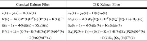 Table I From A Bayesian Framework For Robust Kalman Filtering Under Uncertain Noise Statistics