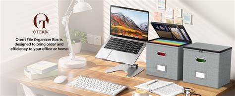 Oterri 1 Pack File Organizer Boxes With Lids File Box With Mesh Pockets Document