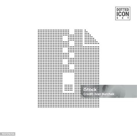 파일 아카이브 도트 패턴 아이콘입니다 압축된 폴더 아이콘 흰색 절연 점선 벡터 배경 또는 디자인 서식 파일 가리키기에 대한 스톡