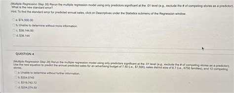 Solved Multiple Regression Step 28 Rerun The Multiple