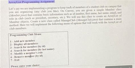 Solved Arraylist Programming Assignment Lets Say We Are