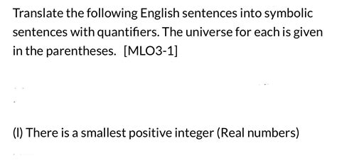 Solved Translate The Following English Sentences Into