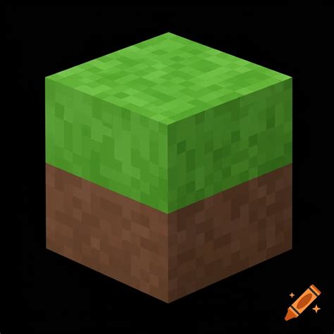 A Pixelated Minecraft Grass Block Against A Black Background On Craiyon